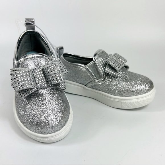 Jessica Simpson | Shoes | Jessica Simpson Girls Rhinestone Bow Silver ...